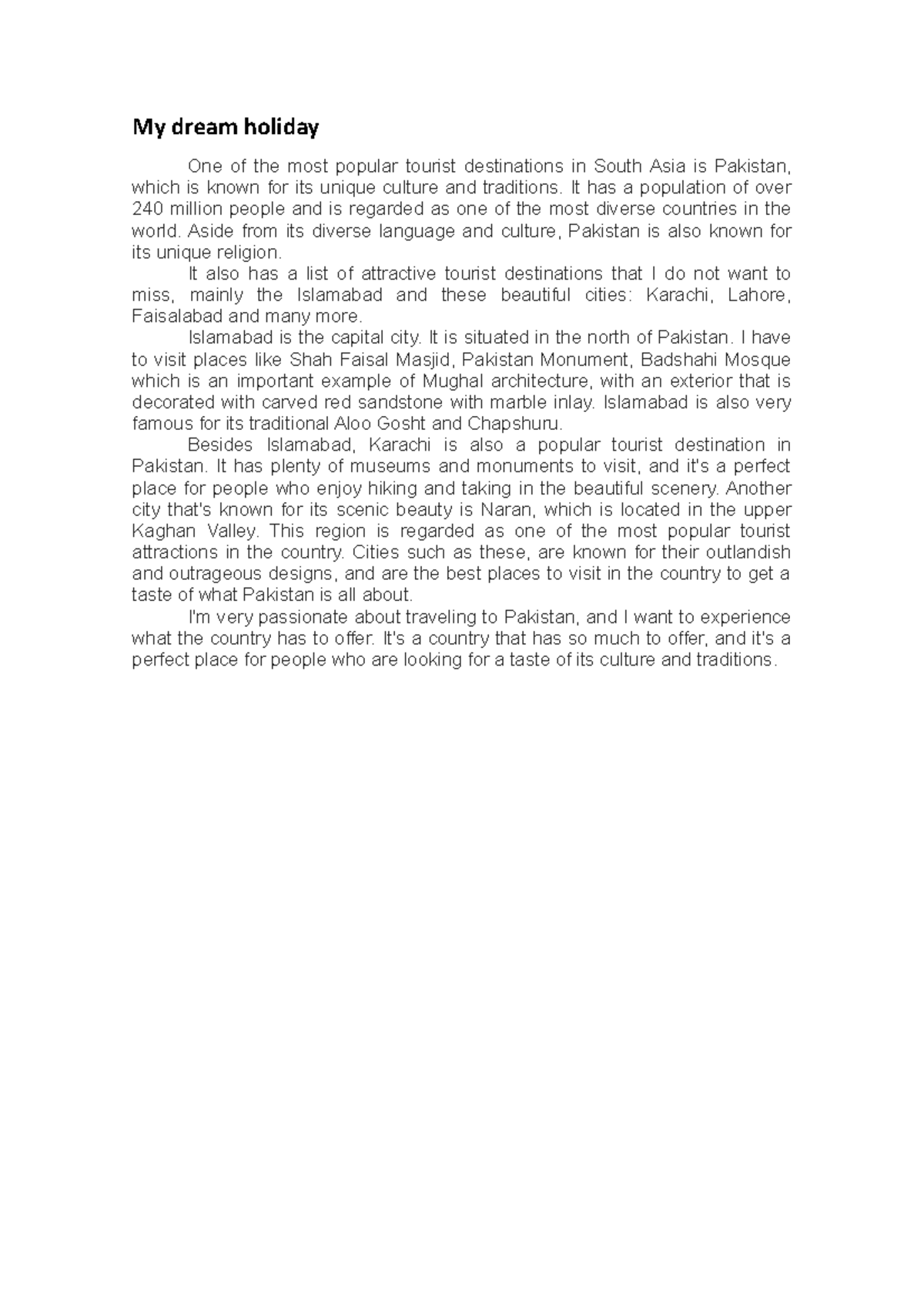 My dream holiday - 4t5frd - My dream holiday One of the most popular ...