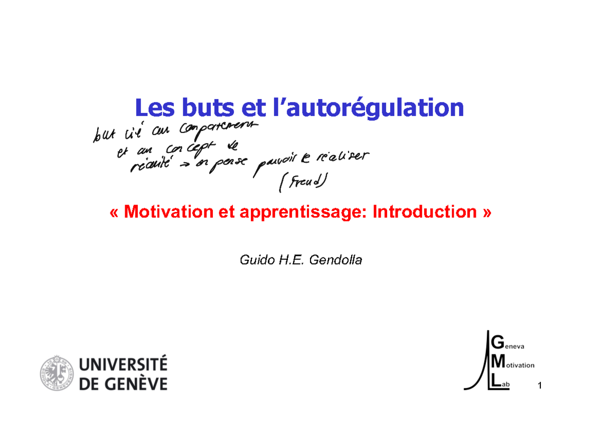 17 Les buts et la motivation - 1 Les buts et l9autorégulation ...