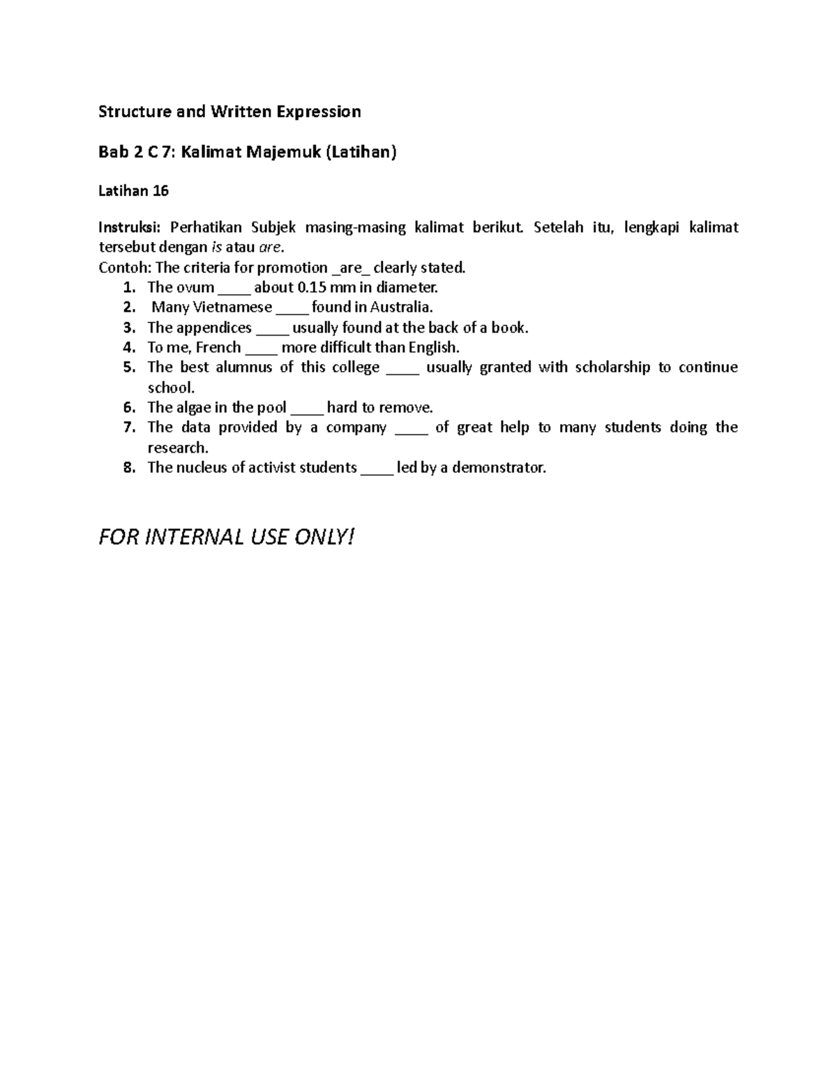 Chapter 2 C 7 Compound Sentence - Structure and Written Expression Bab ...