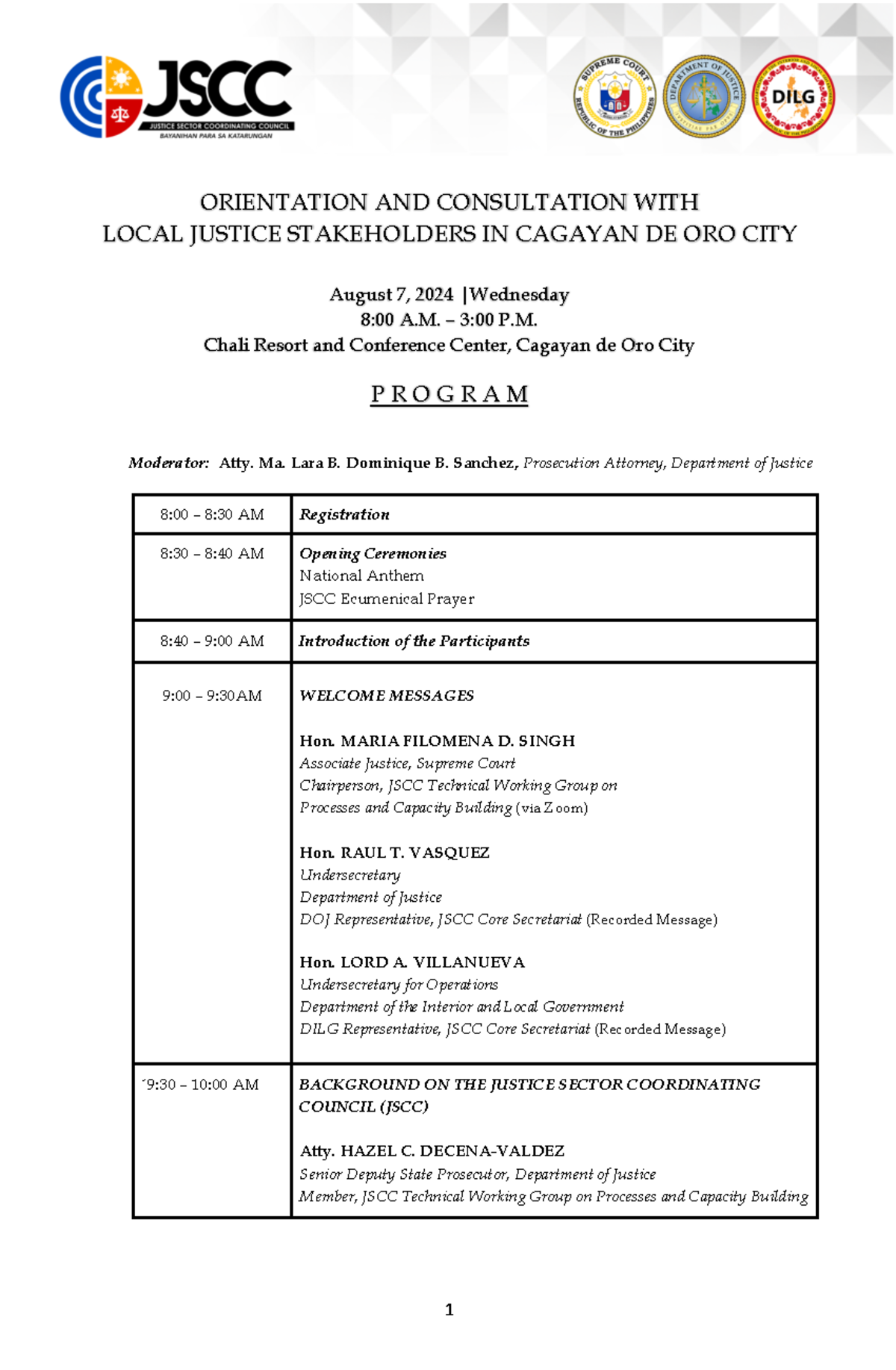 Program CDO Pre Launch Activities Final - ORIENTATION AND CONSULTATION ...