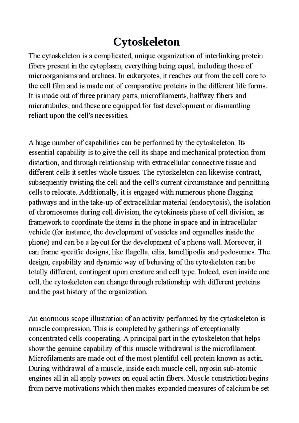 Cytoskeleton Ifah Cytoskeleton The Cytoskeleton Is A Complicated Unique Organization Of