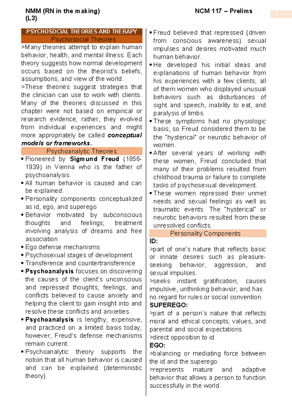 NCM 117 Lec - Prelims (L3) - NMM (RN in the making) (L3) NCM 117 ...