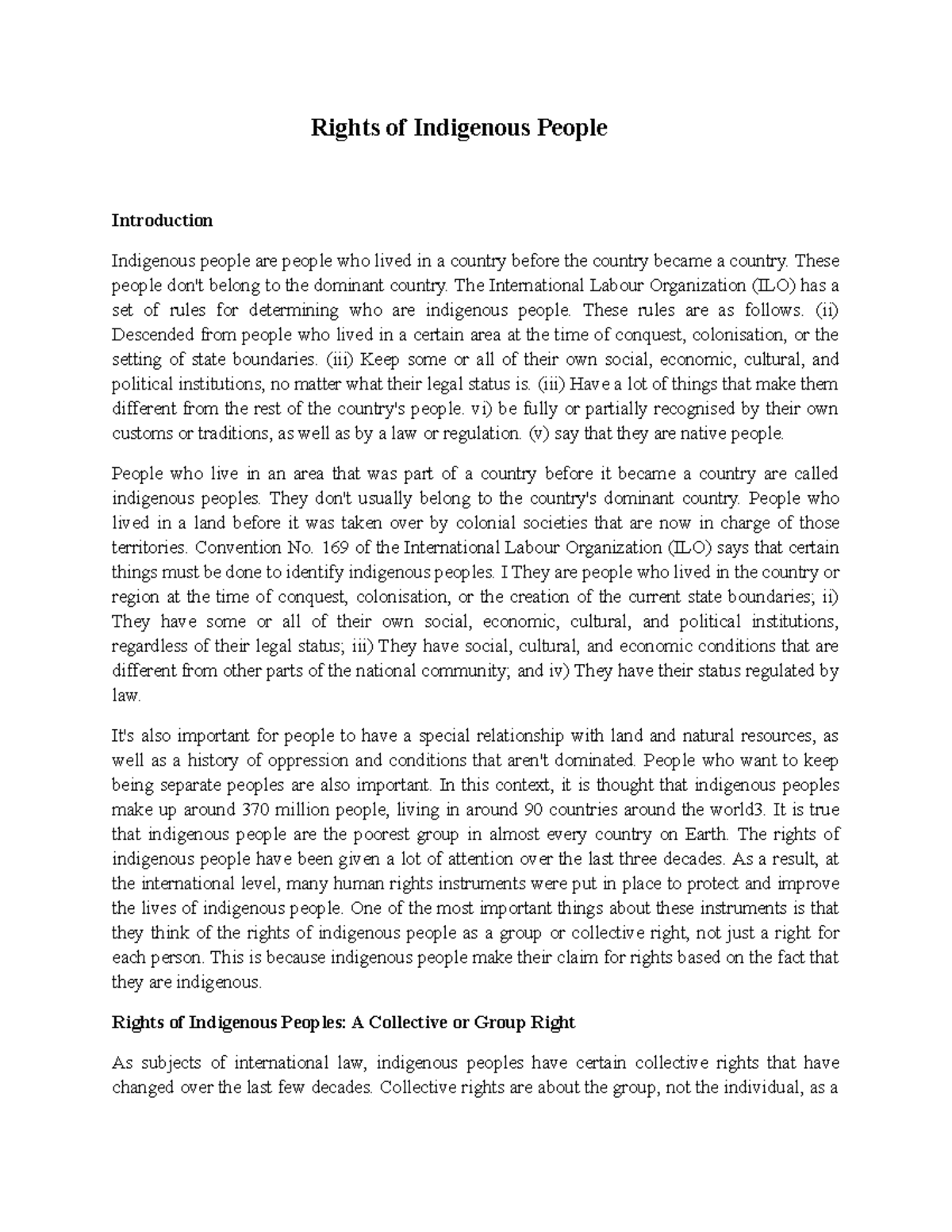 Rights of Indigenous People - Rights of Indigenous People Introduction ...