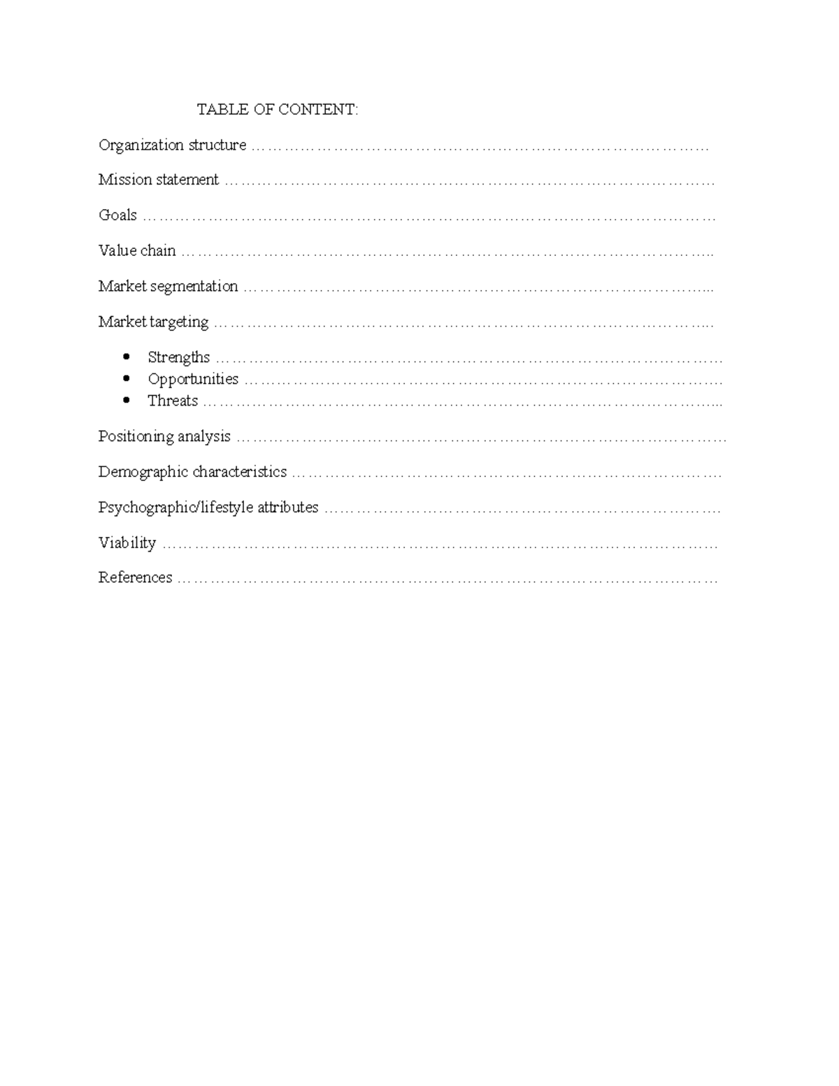 Marketing Management - TABLE OF CONTENT: Organization structure - Studocu