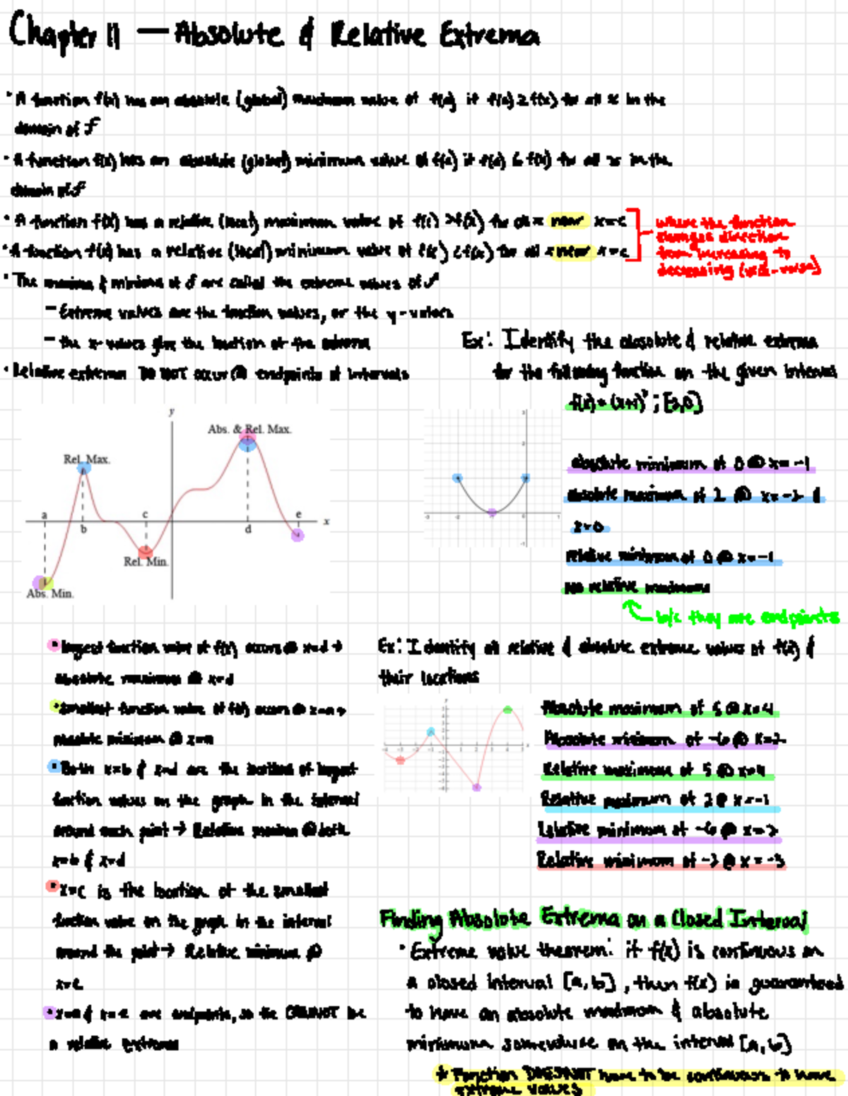 Chapter 11 Calc - Calc 1 Ch. 11 Notes - Chapter 11 Absolute & Relative ...