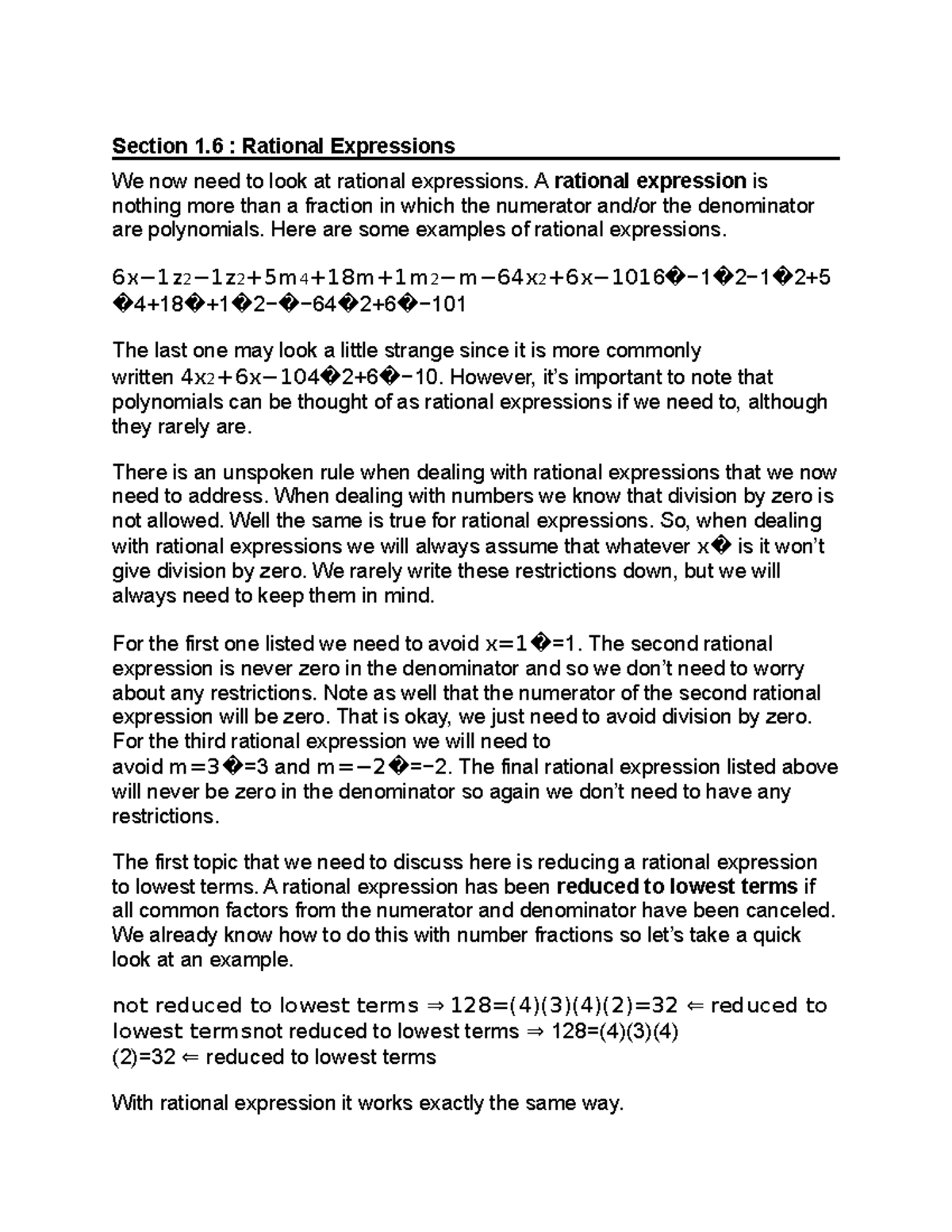 Section 6 - hello - Section 1 : Rational Expressions We now need to ...