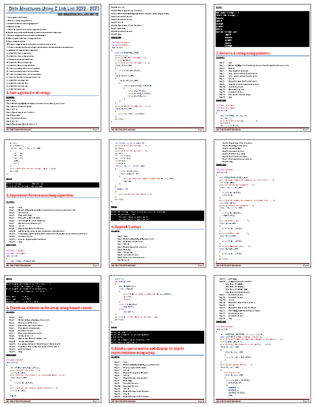 Ds lab list - data structure using c - LBS MDC PARAPPANANGADI Page 1 Sort a given list of ...