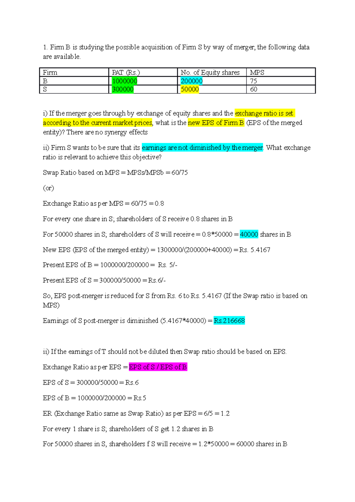 5 Swap Ratios Explained Firm B Is Studying The Possible 5-swap-ratios-explained-firm-b-is-studying-the-possible