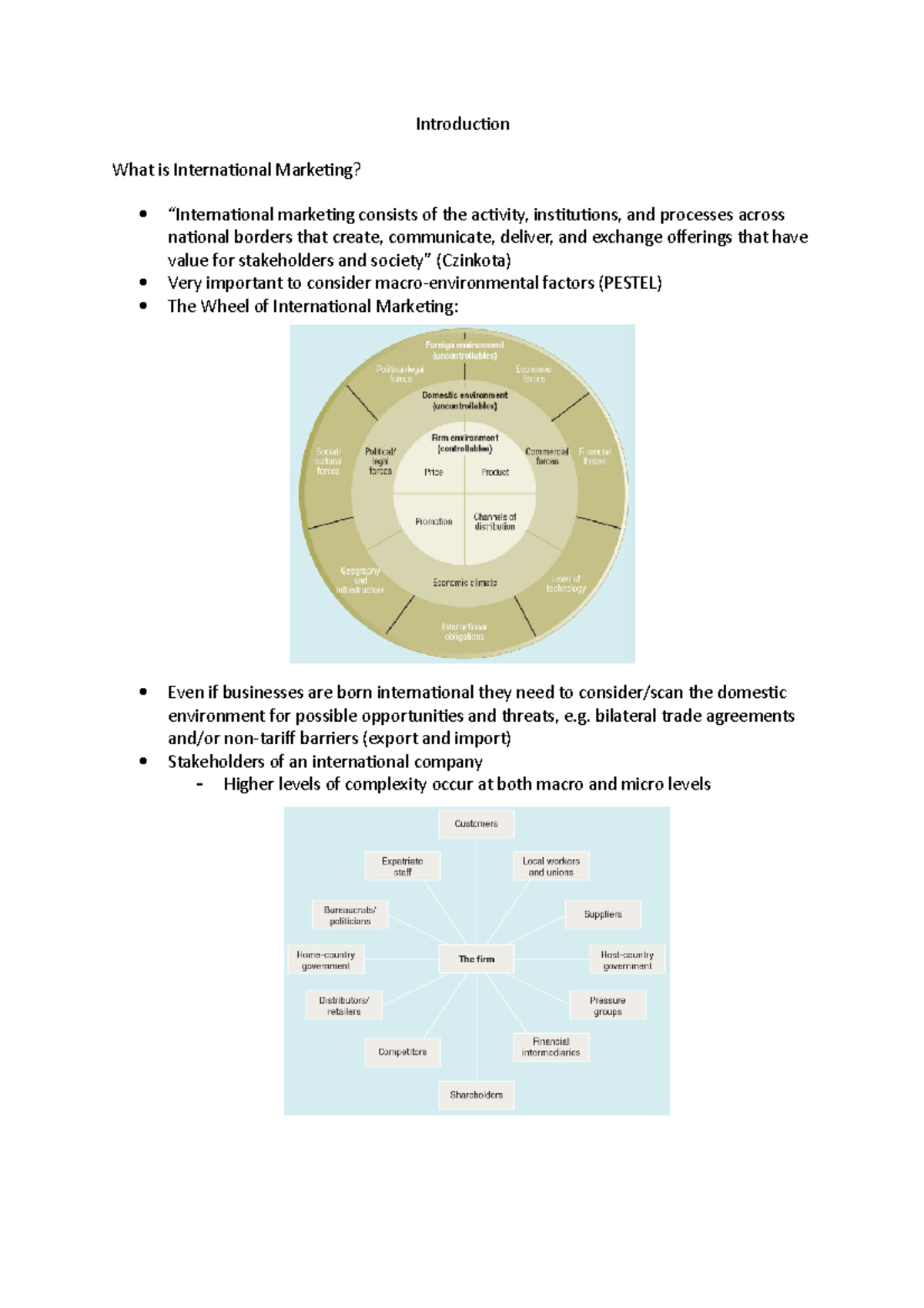International Marketing Notes - Introduction What is International ...