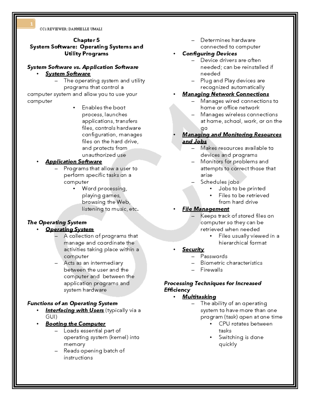 CC1- Final- Reviewer - INTRODUCTION TO COMPUTING GUIDE - CC1 REVIEWER ...