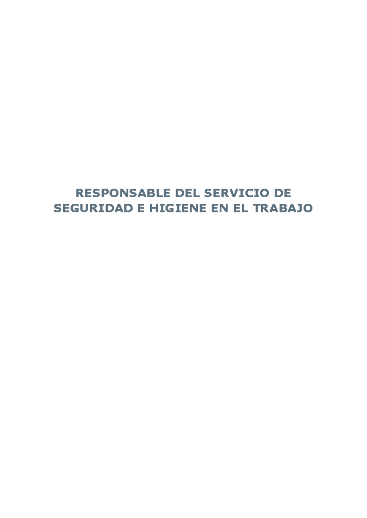 Carátulas HYS - Carátulas para legajo técnico - RESPONSABLE DEL SERVICIO DE SEGURIDAD E HIGIENE ...