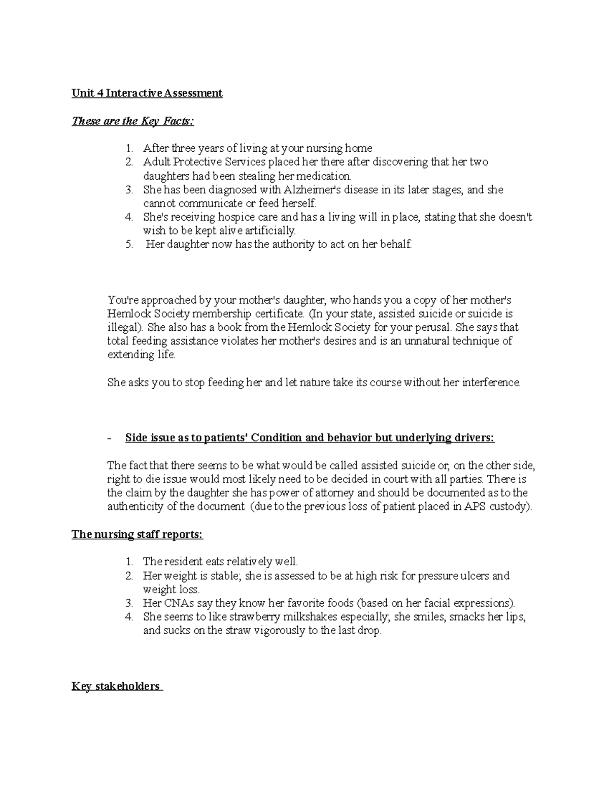 Unit 4 Interactive Assessment - HCMG 3163 - Unit 4 Interactive ...