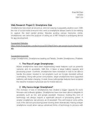 Information about you - Evan McClure 11/2/ CISC 150 Professor H. Beaver ...