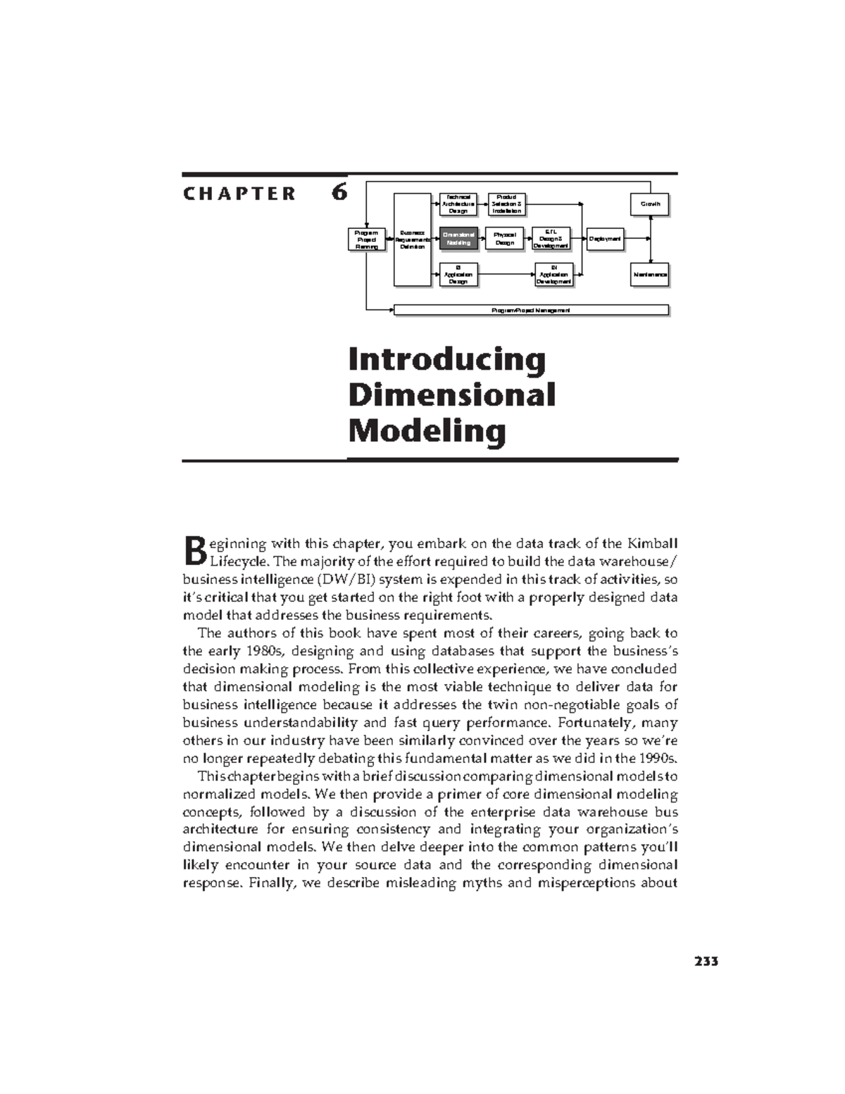 The Data Warehouse Lifecycle Toolkit Chapter 6 - Program/Project Management Application BI - Studocu
