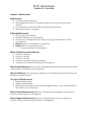 PSY 327 Ch. 9-10 - PSY 327 Ch. 9-10 - Chapters 9-10 - Class Notes ...