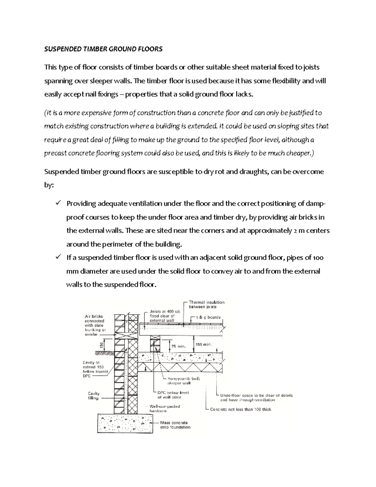 Suspended Timber Ground Floors - SUSPENDED TIMBER GROUND FLOORS This ...