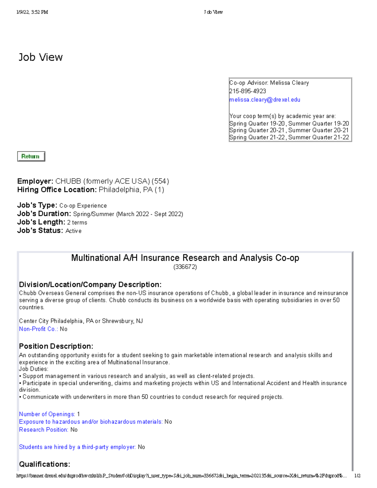 Chubb - ace it - 1/9/22, 3:52 PM Job View - Studocu