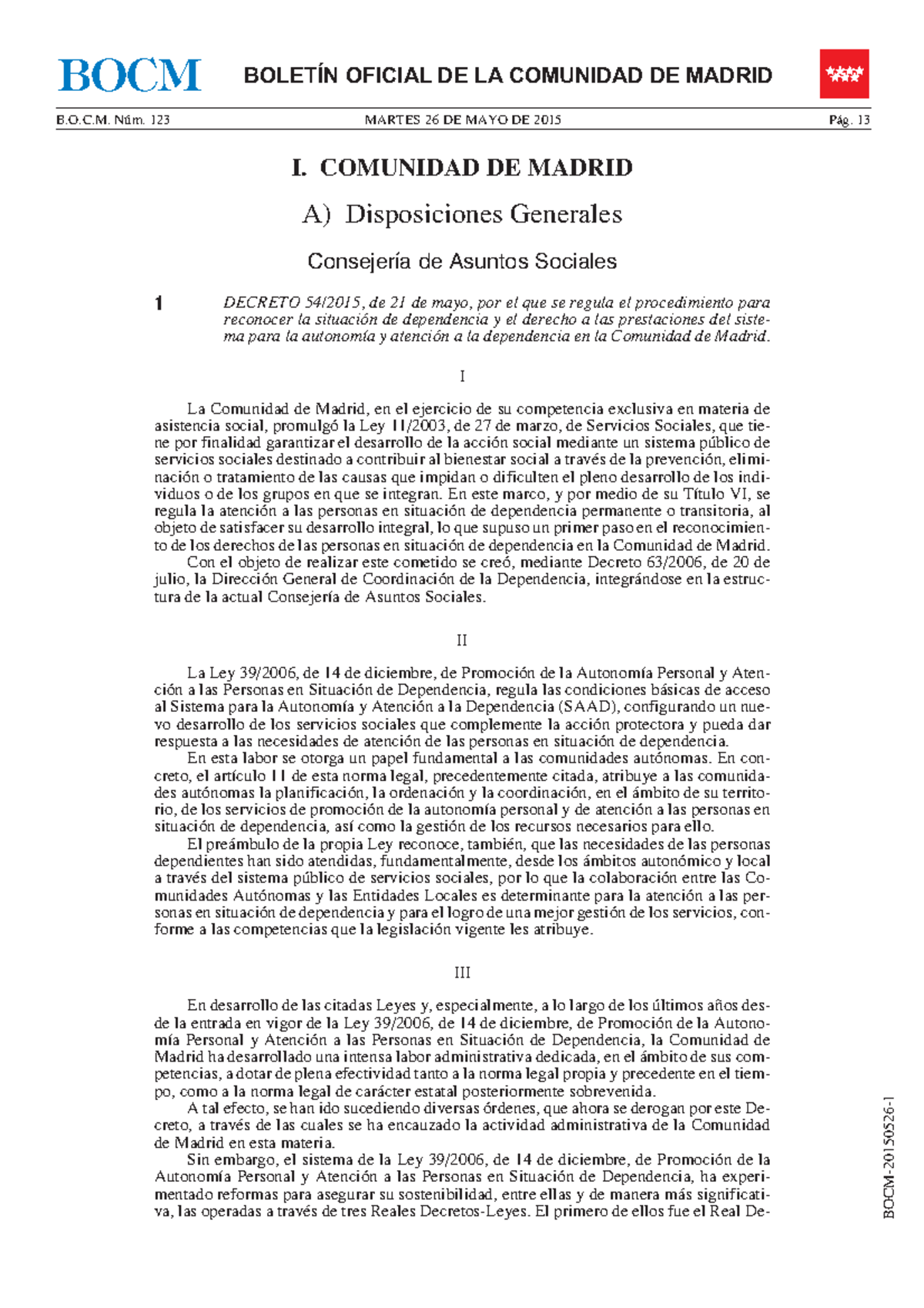 Reglamento Comunidad de Madrid BOCM-2015 0526-1 - B.O.C. Núm. 123 ...