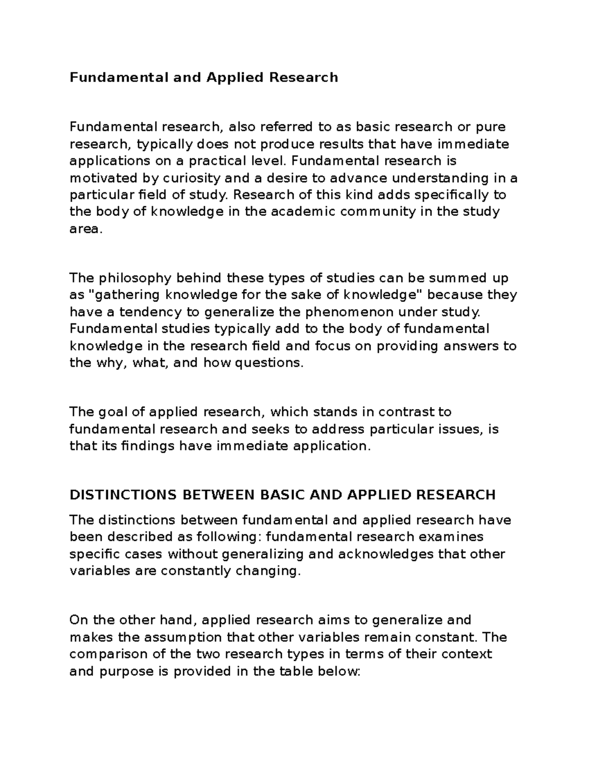 Fundamental and Applied Research - Fundamental and Applied Research ...
