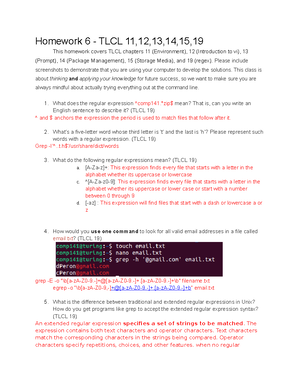 Homework 5 - TLCL 10 and 11 - Homework 5 - TLCL 10 and 11 Please be ...