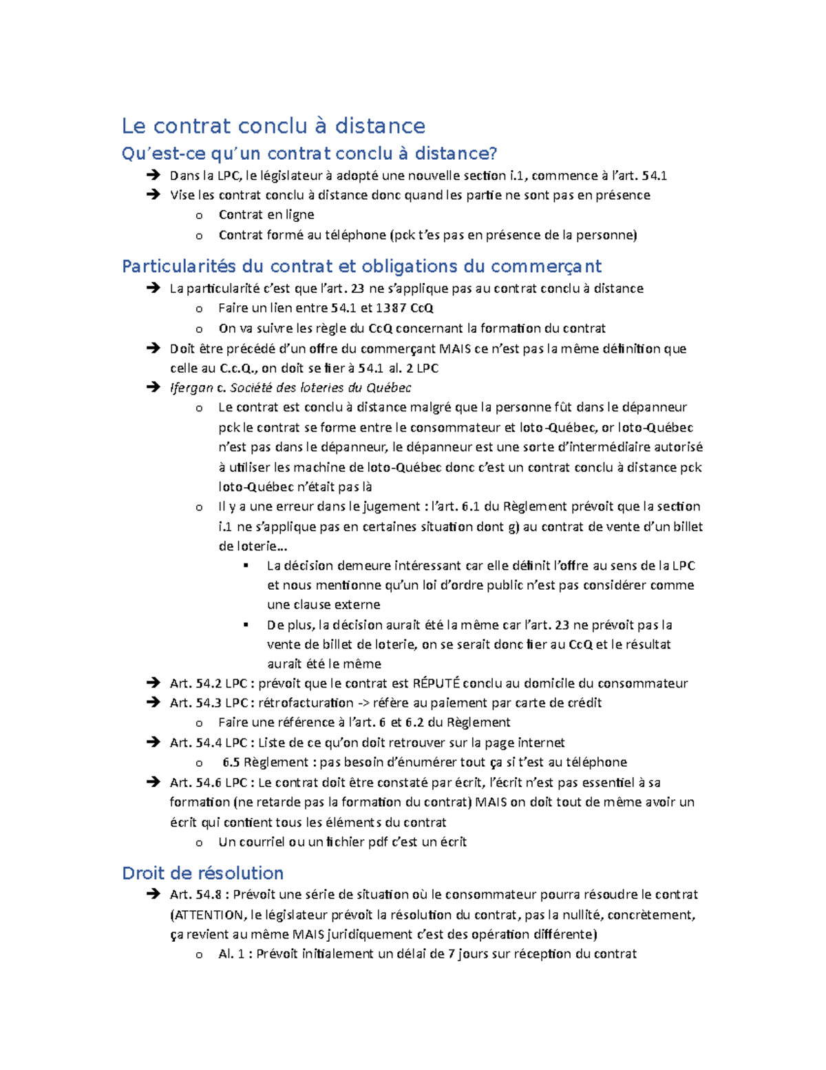 Protection consommateur cours 4 - Le contrat conclu à distance Qu’est ...