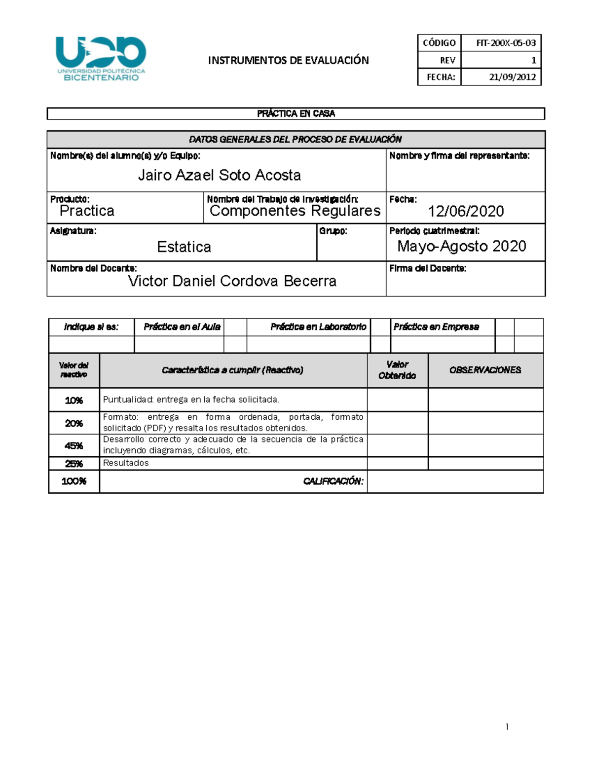 12062020 - Apuntes 4 - INSTRUMENTOS DE EVALUACIÓN CÓDIGO FIT-200X-05 ...