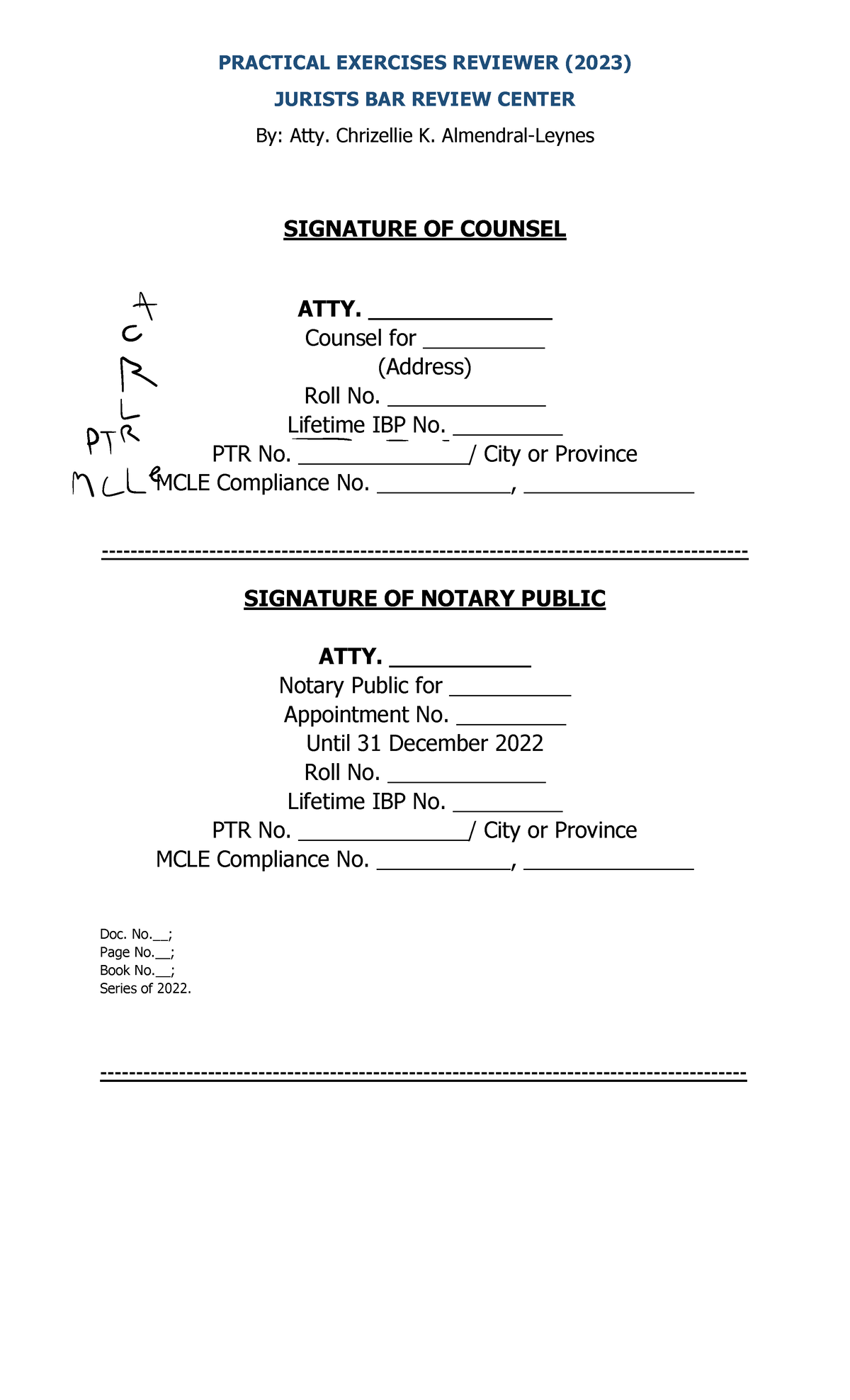 Reviewer on Practical Exercises by Prof. Chrizellie K. Almendral-Leynes ...