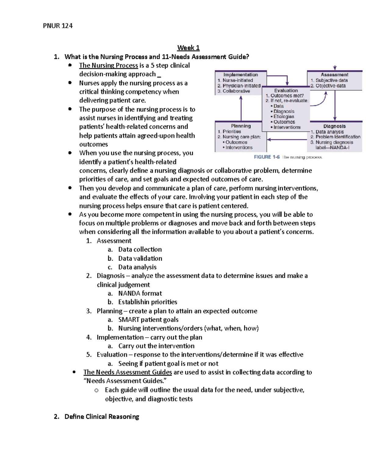 Week 1-2 - Weekly notes and study guide - Week 1 What is the Nursing ...