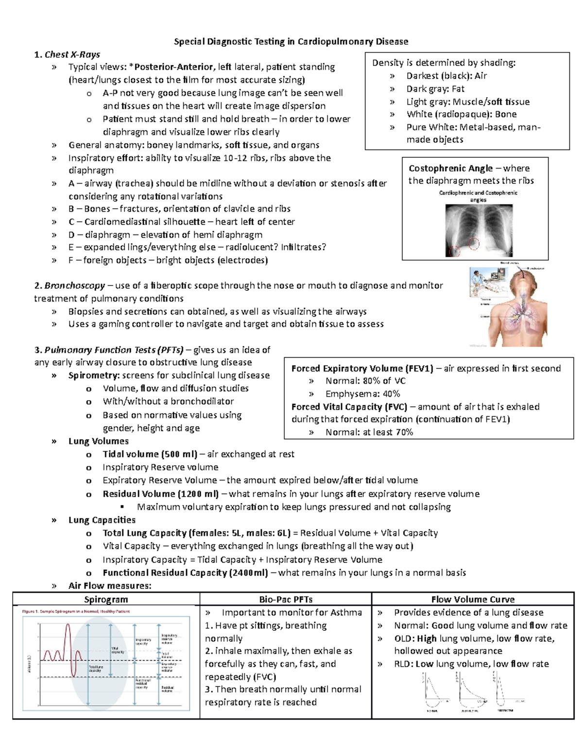 Clin med special diagnostic cardiopulmonary study guide - Special ...
