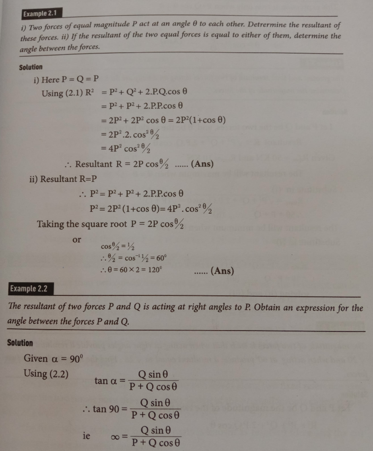 Resultant of forces problems - Example 2. ) Two forces of equal ...
