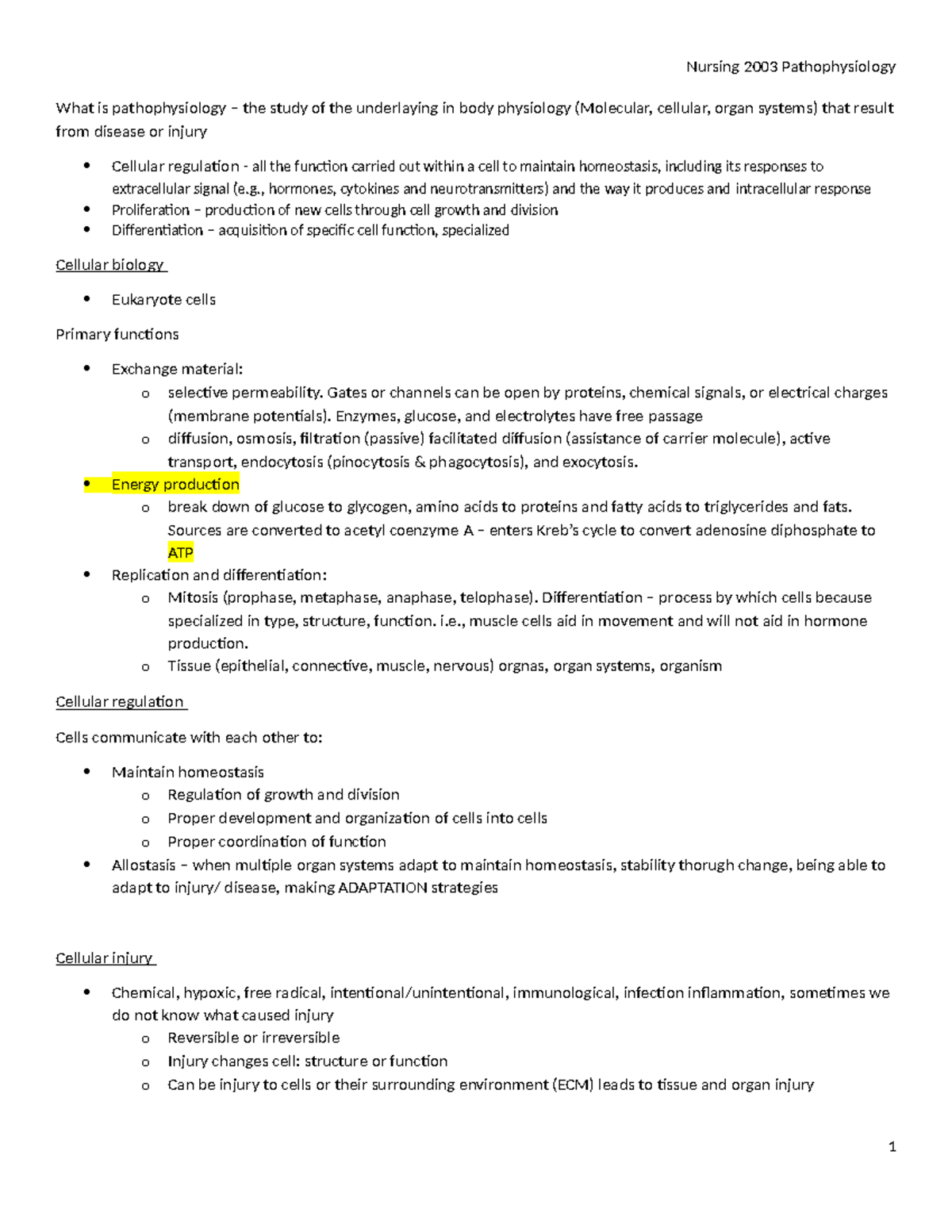 Patho notes - What is pathophysiology – the study of the underlaying in ...