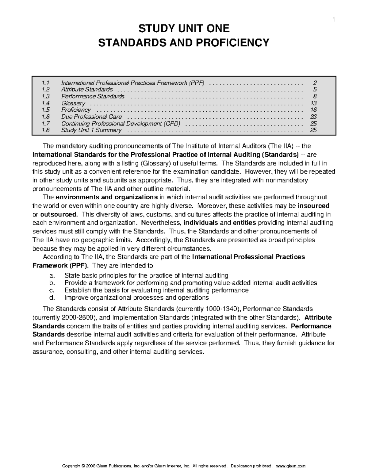 1-Standards-Proficiency - STUDY UNIT ONE STANDARDS AND PROFICIENCY 1 ...