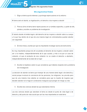 M05S4PI - Proyecto integrador. Mis argumentos finales Mis argumentos ...