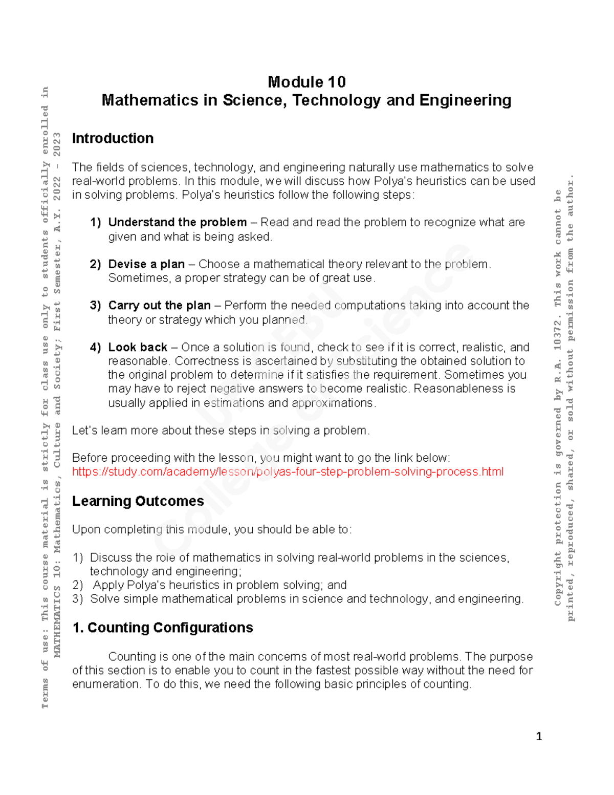 MATH 10 Module 10 Mathematics in Science, Technology, and Engineering ...