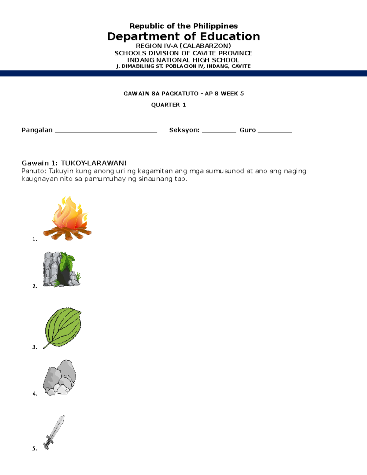 WEEK 5- Activity-AP-8- Quarter-1 - Republic of the Philippines ...
