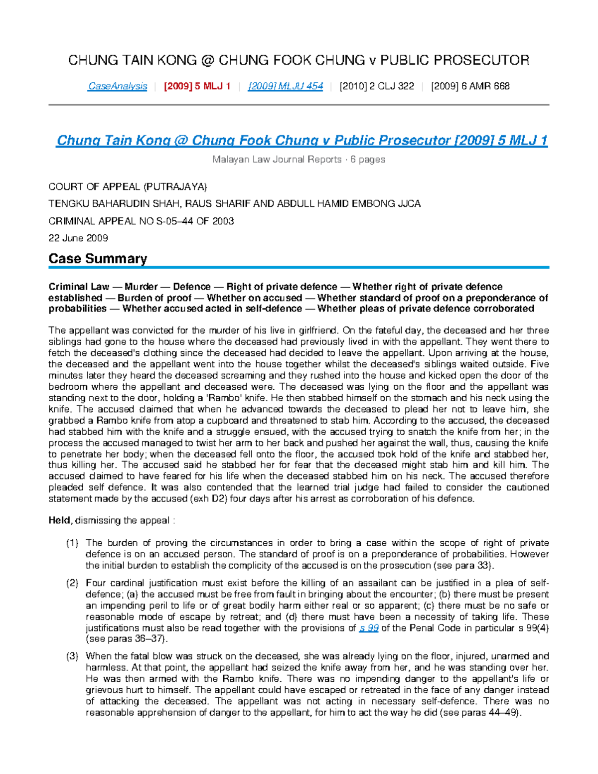 Chung Tain Kong @ Chung Fook Chung v Public Prosecutor - On the fateful ...