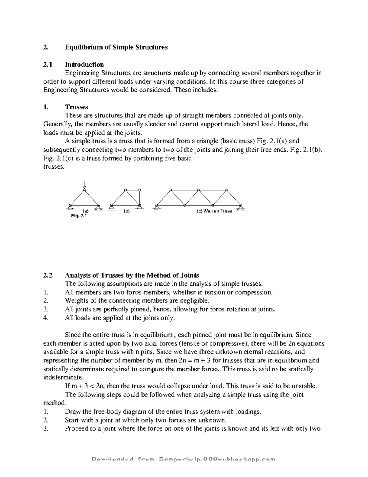 ( Sampor) CVE 253 equilibrium of simple structures - Engineering ...