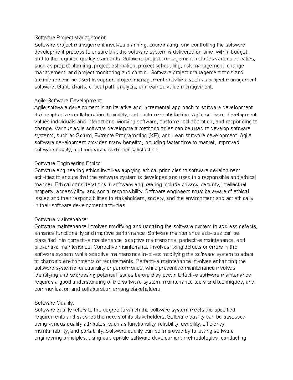 Software Engineering Cs 345 3 Software Project Management Software Project Management