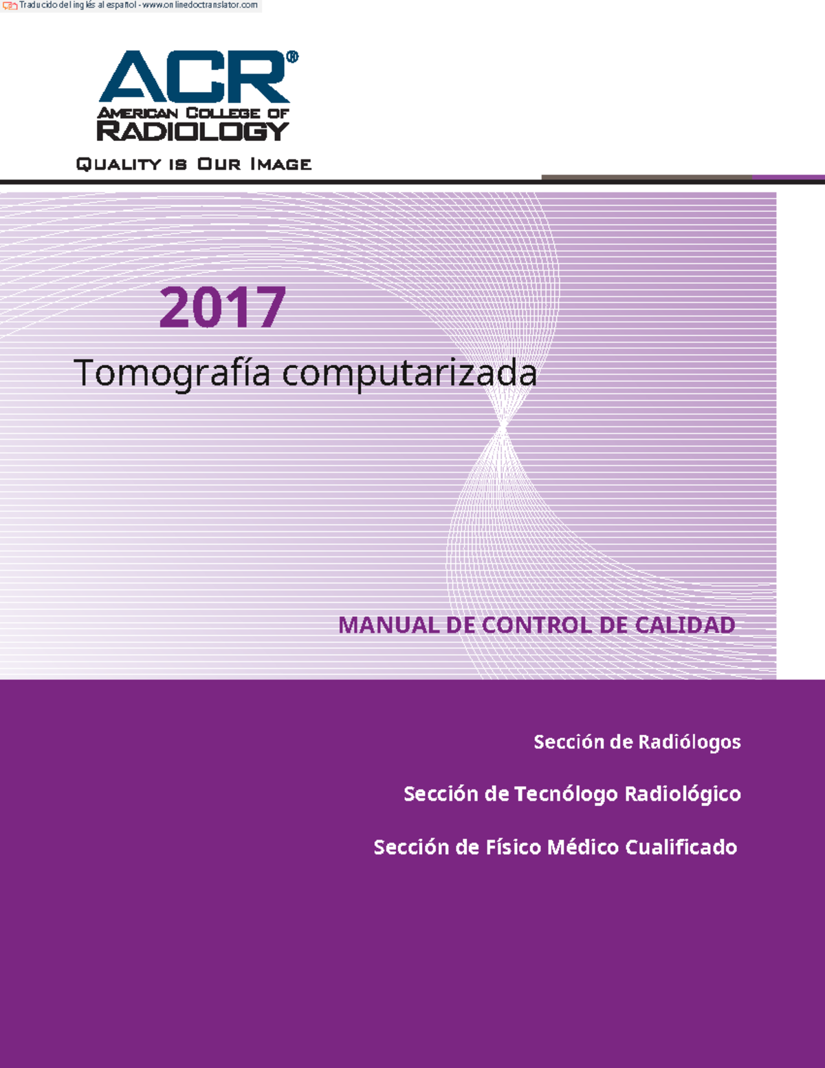 ACR CT QCManual español 2017 - 2017 Tomografía computarizada MANUAL DE ...