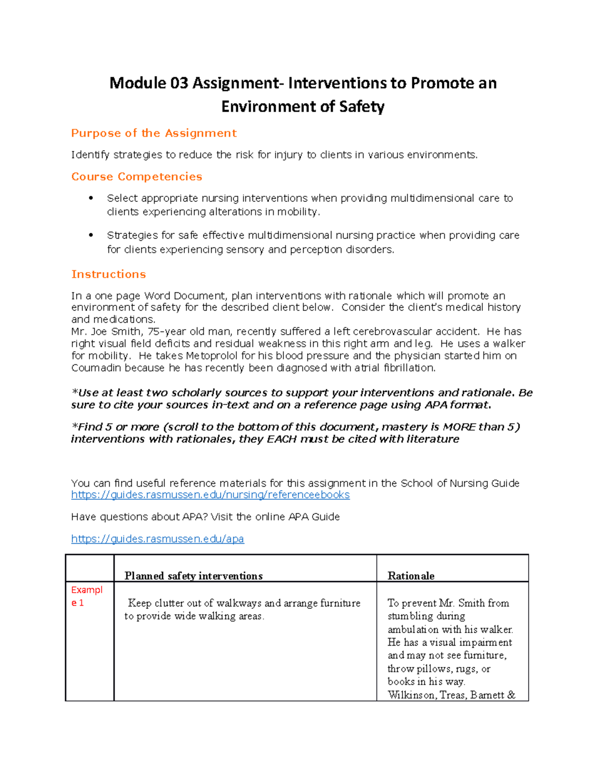 MD1 Module 3 Assigment - notes - Module 03 Assignment- Interventions to ...