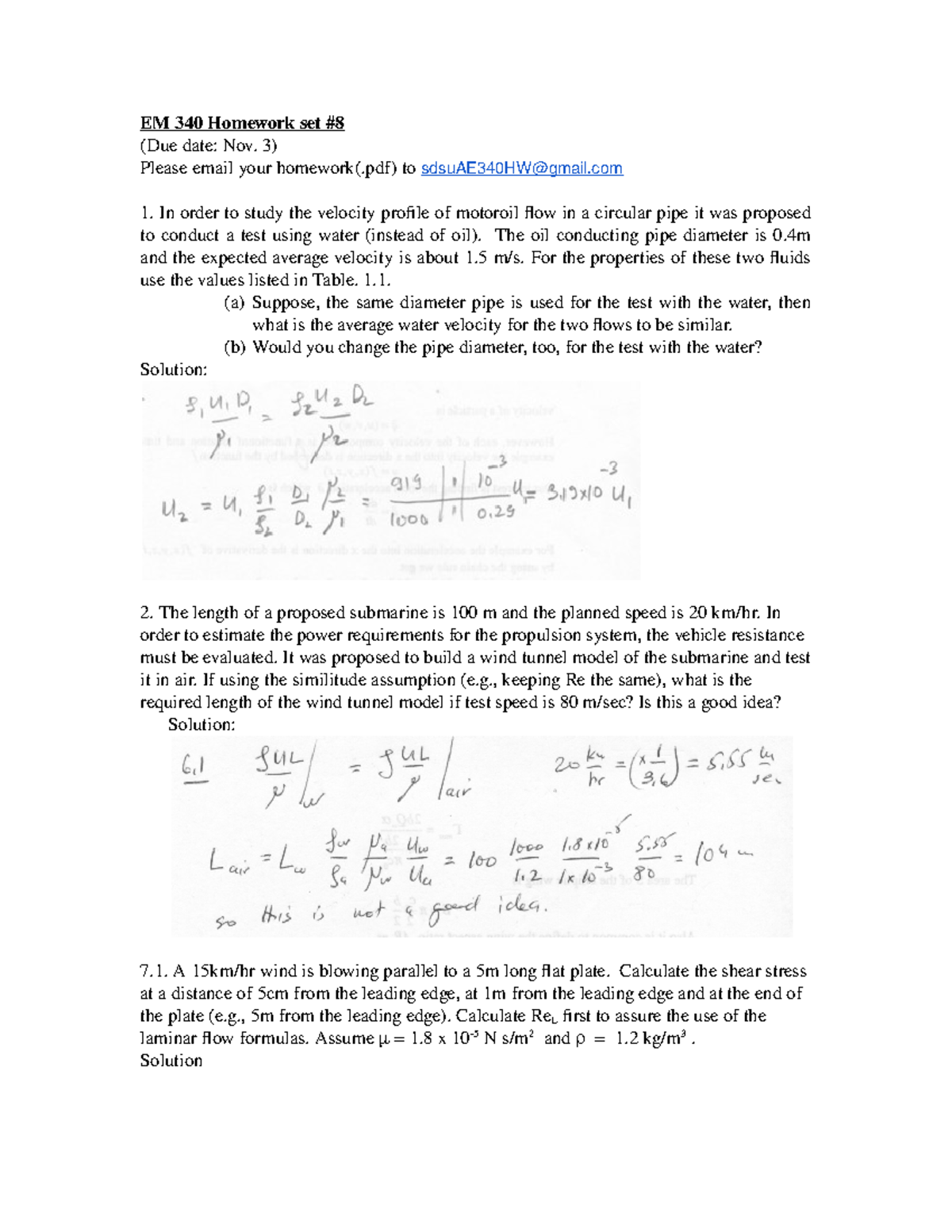 Solutions#8 - Homework #8 - EM 340 Homework set # (Due date: Nov. 3 ...