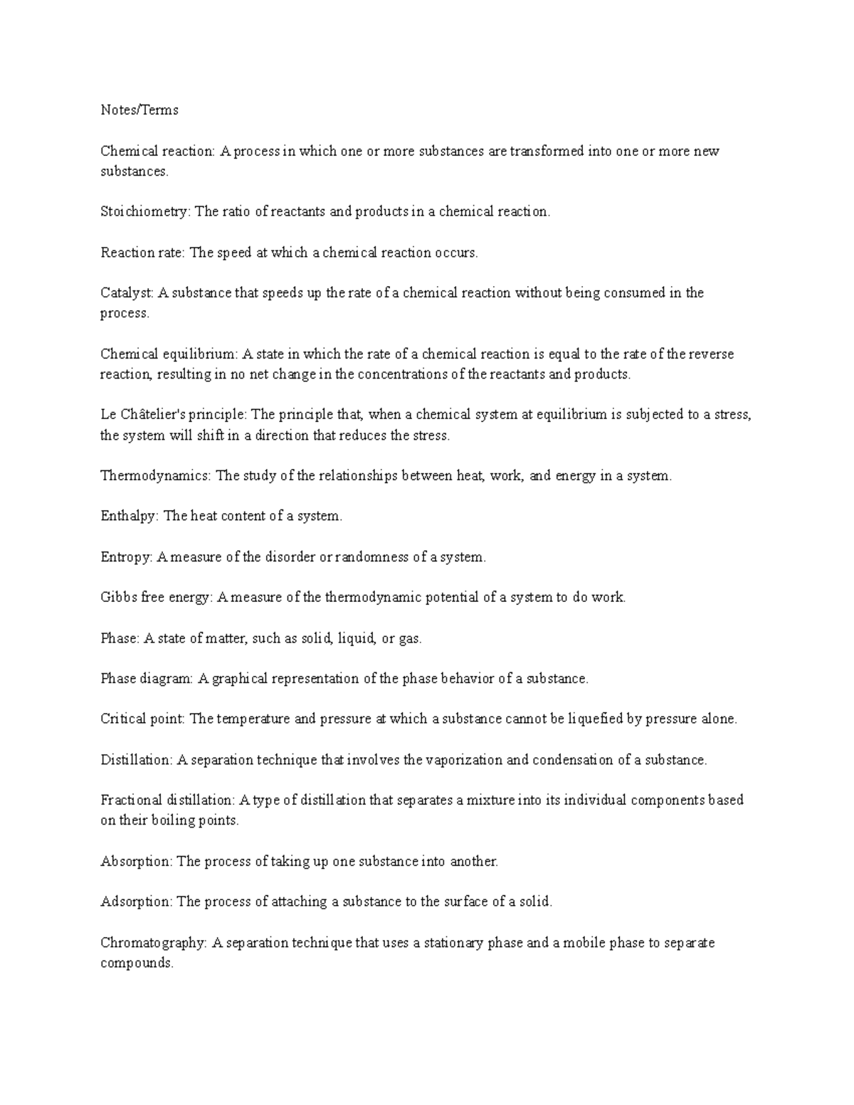 CET - This is a document filled with terms relating to chemical ...