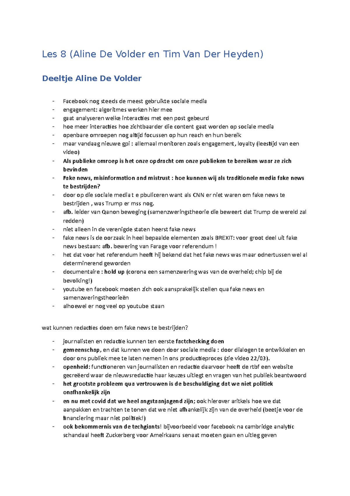 Notities les 8 van historische kritiek - Les 8 (Aline De Volder en Tim ...