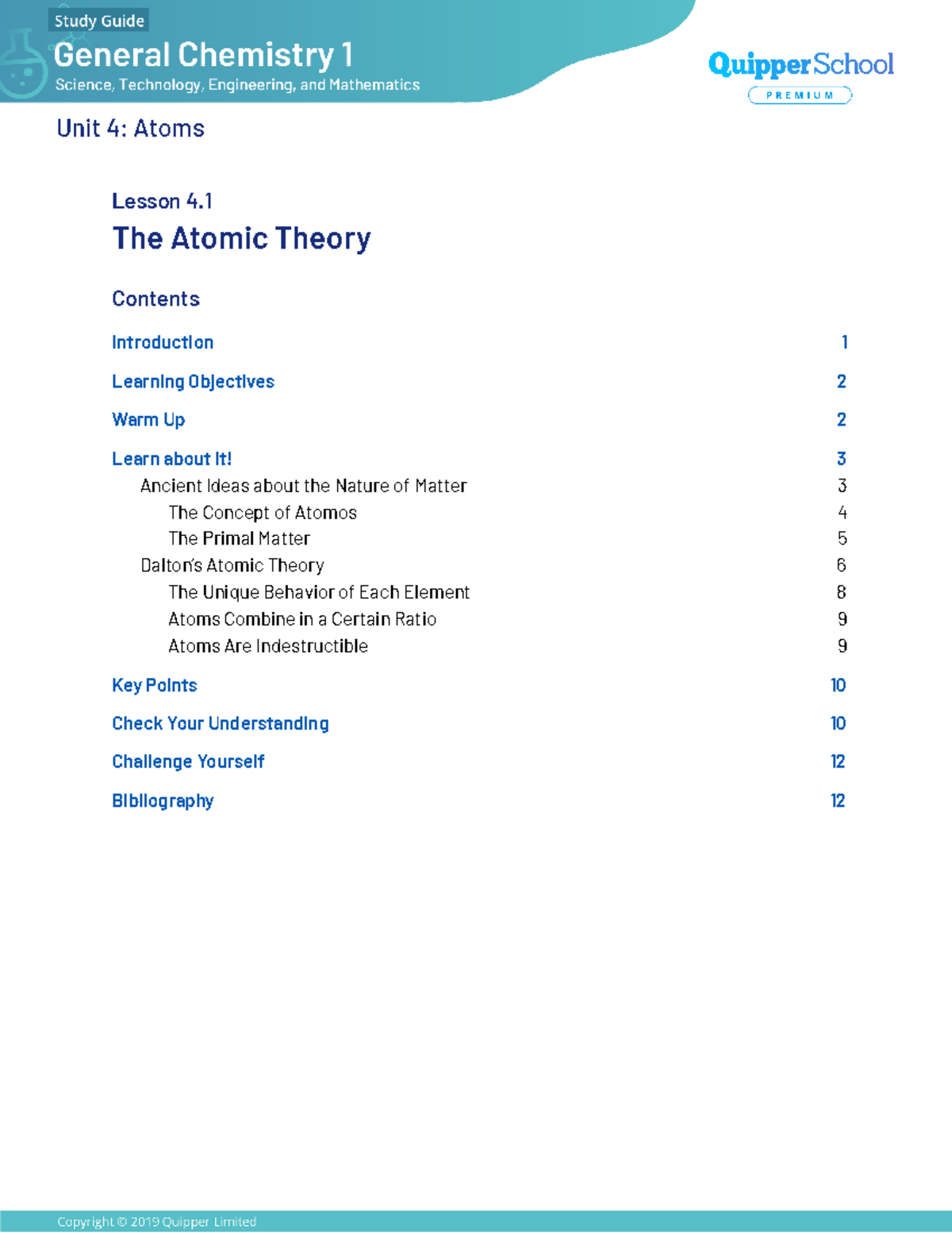 U4 - Notes - The Atomic Theory Lesson 4. Introduction Contents Learning ...