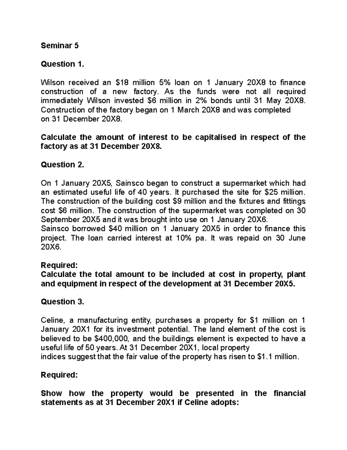 Seminar 5 - Tutorial 5 - Seminar 5 Question 1. Wilson received an $18 ...