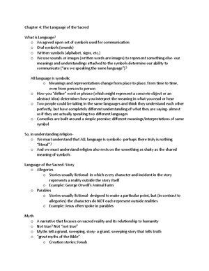 Chapter 1 - notes - Intro to Religion Chapter 1: Toward a Definition of ...