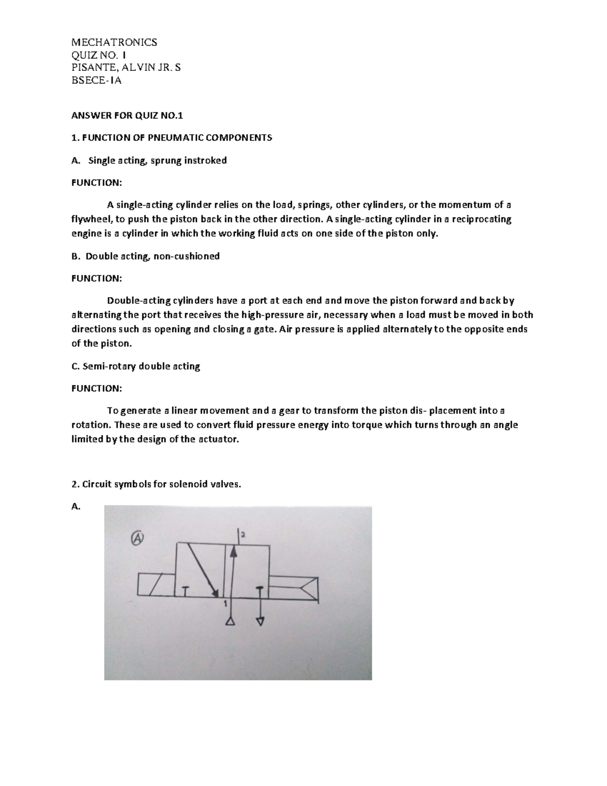 QUIZ NO 1- chemistry for engineers - MECHATRONICS QUIZ NO. 1 PISANTE ...
