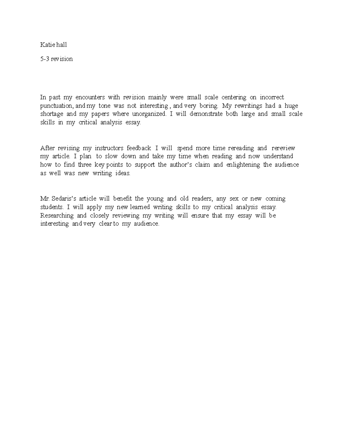 5 3 Learning How To Revise Your Critical Essay Katie Hall 5 3 5-3-learning-how-to-revise-your-critical-essay-katie-hall-5-3
