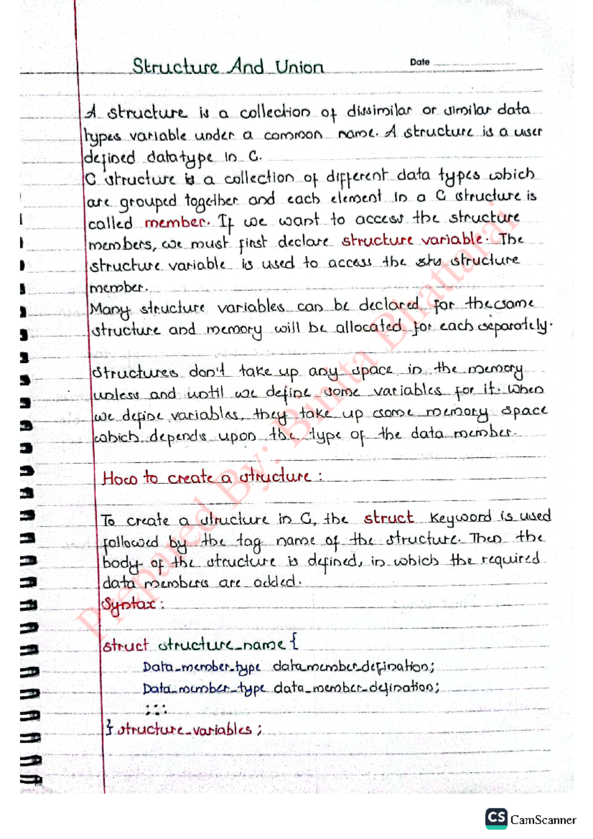 Structure and union civil - Computer programming - Studocu