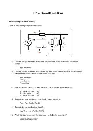 Exercise 01 Basic Electronics - 1. Exercise Task 1: (Simple electric ...